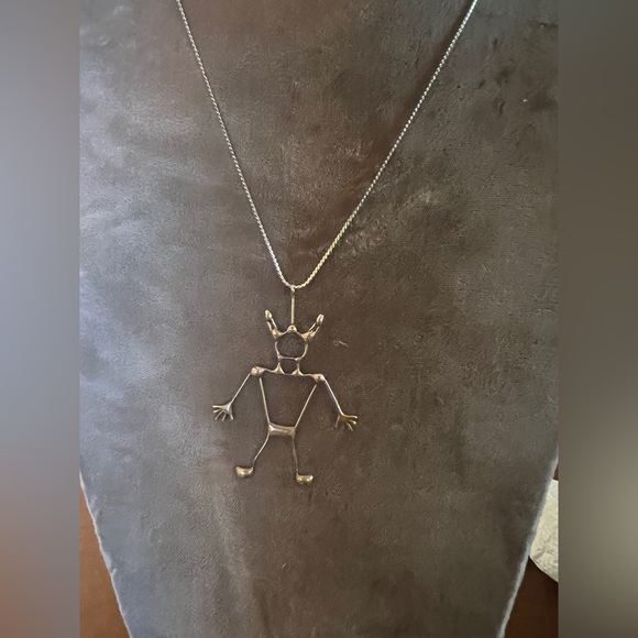 Artisan | Jewelry | Vintage Silver Stick Man Devil Necklace | Poshmark